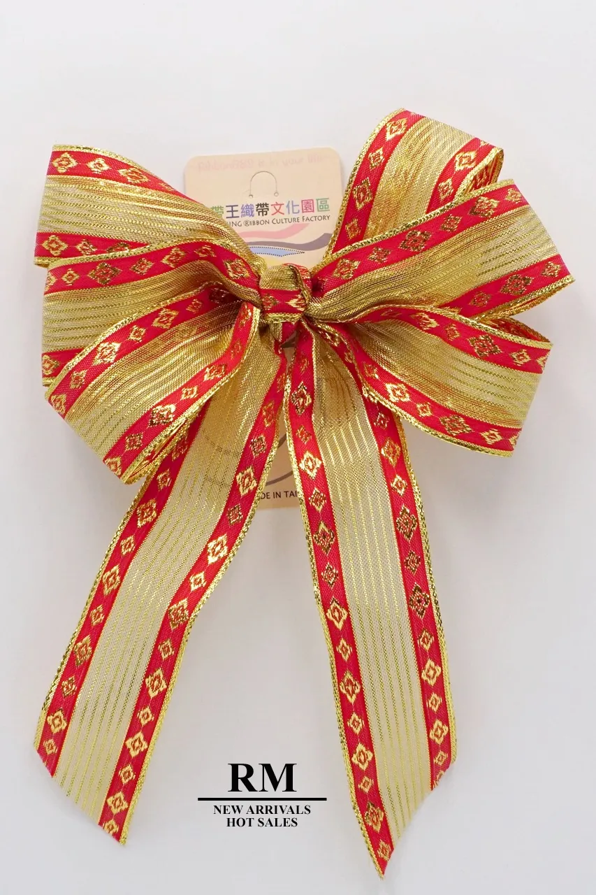 榮譽圖騰蝴蝶結(W287-6/Honourable Totem Butterfly Bow) ｜手作｜布置｜金色｜緞帶用途