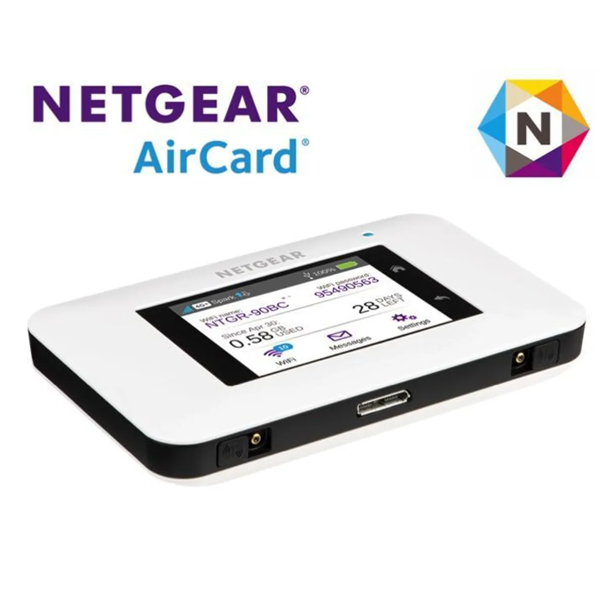 【Netgear】AC800s 觸控螢幕 4G+ SIM卡分享器 3CA 行動網卡 台灣全頻 450Mbps e5785