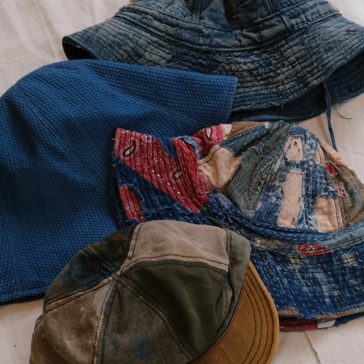 Re-star Indigo/Boro Hat