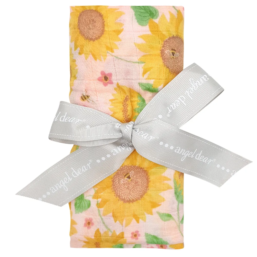 ANGEL DEAR Bamboo Muslin Swaddle (Sunflower Pink)