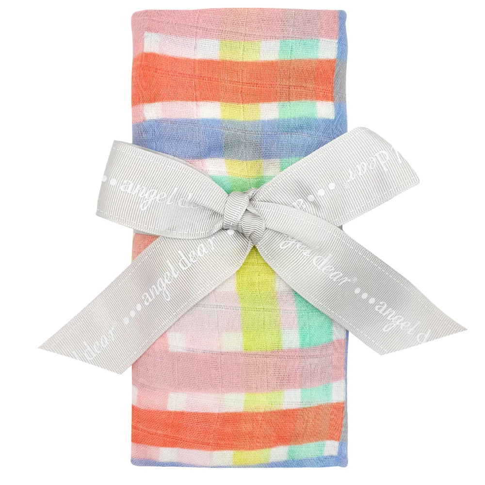 ANGEL DEAR Bamboo Muslin Swaddle (Multi-color Plaid)
