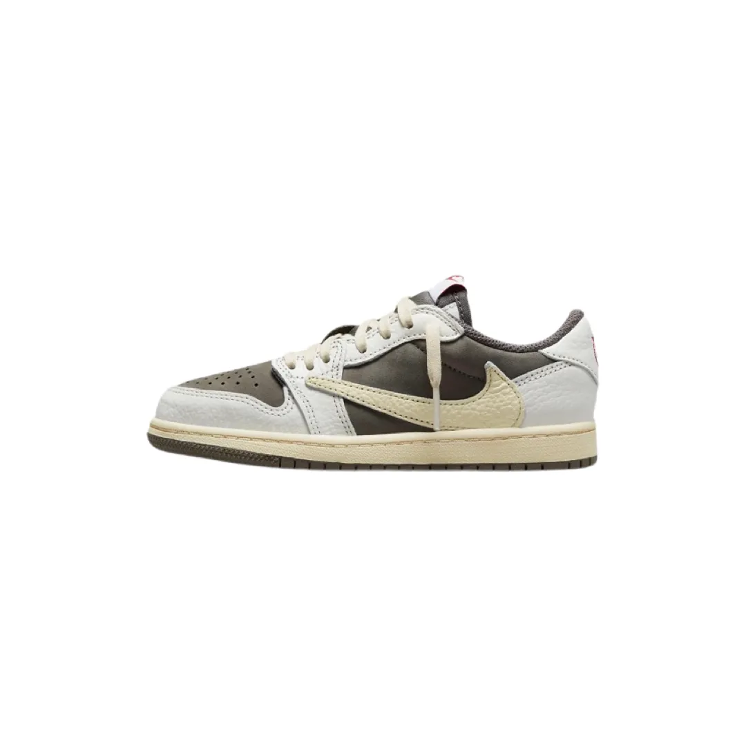 【預售】Travis Scott x AJ1 Low OG “Reverse Mocha” 聯名 反轉摩卡 白棕 倒鉤 童鞋 中童 AJ1