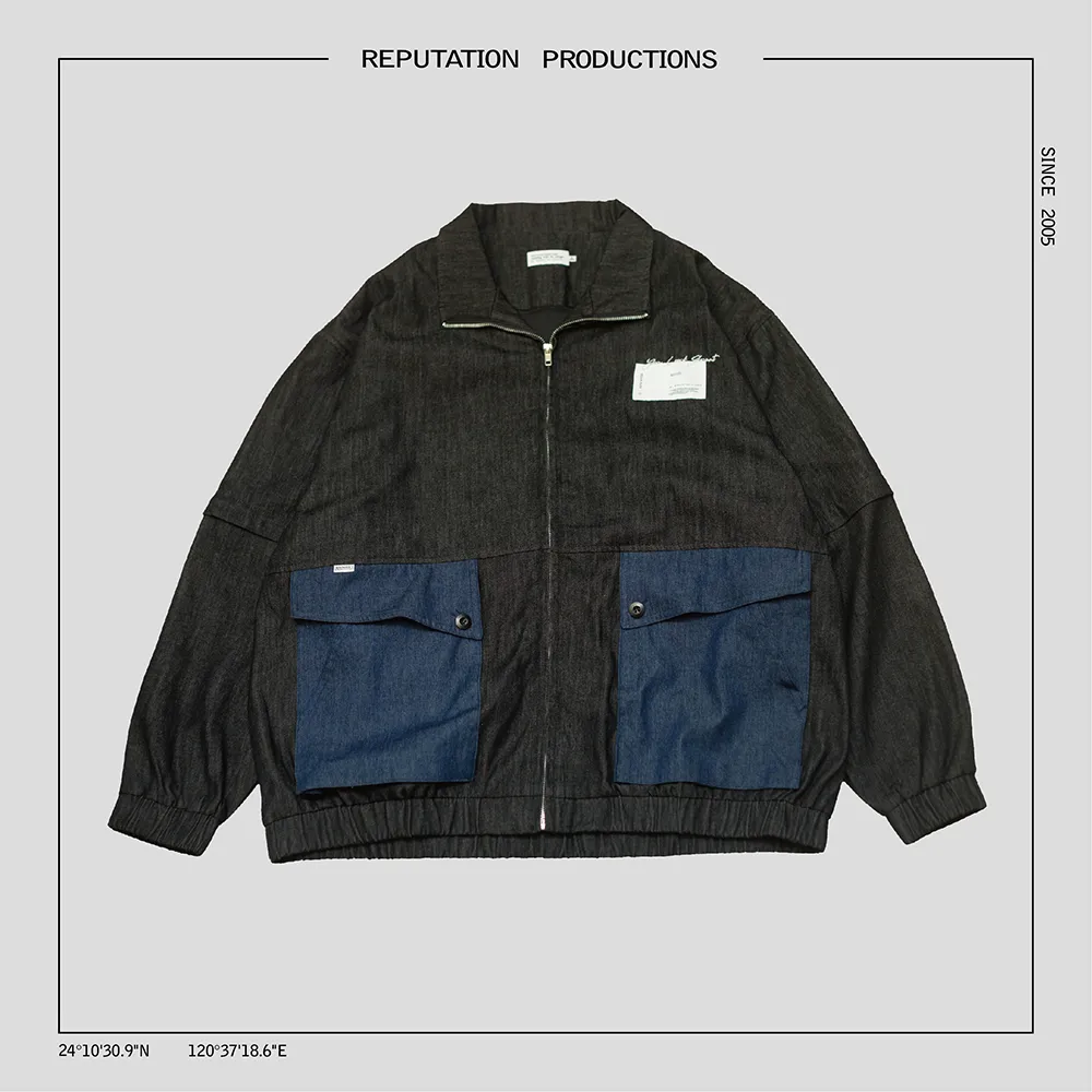 REPUTATION PRODUCTIONS®MELTON DENIM WEAR JACKET / D- JACKET . FW - 單寧拼接 ...