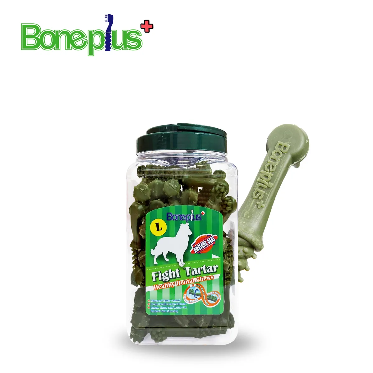 Bone Plus 超效動能雙頭潔牙骨桶裝｜1100g