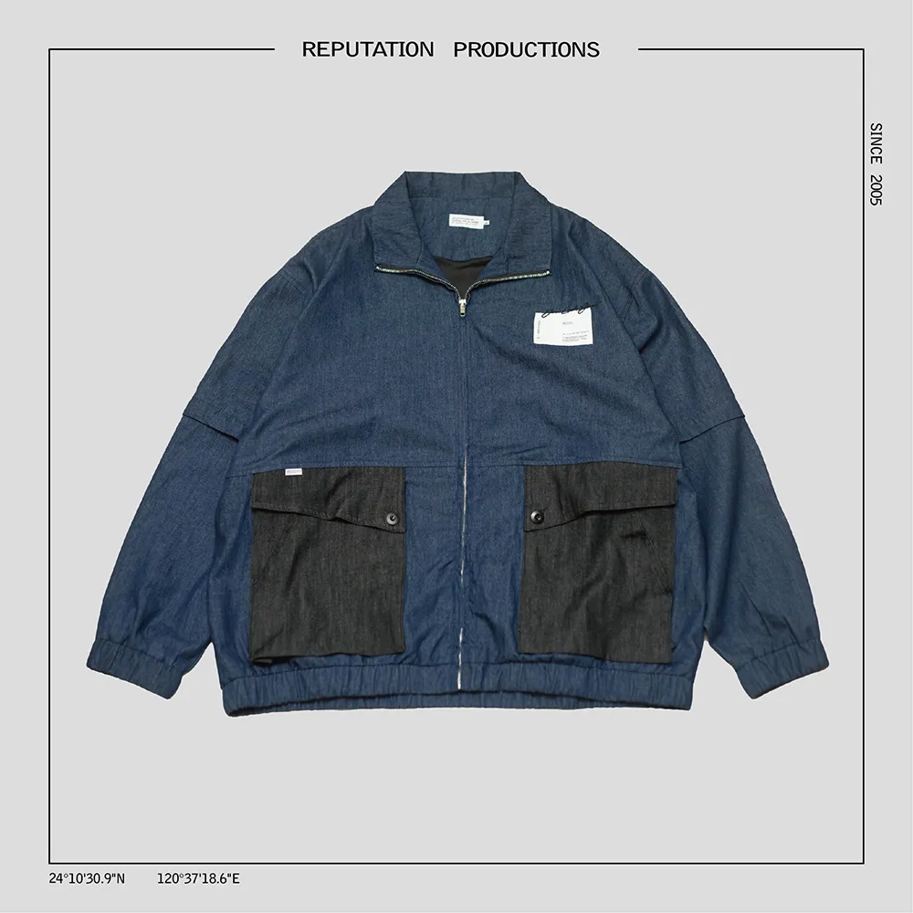REPUTATION PRODUCTIONS®MELTON DENIM WEAR JACKET / D- JACKET . FW - 單寧拼接 ...