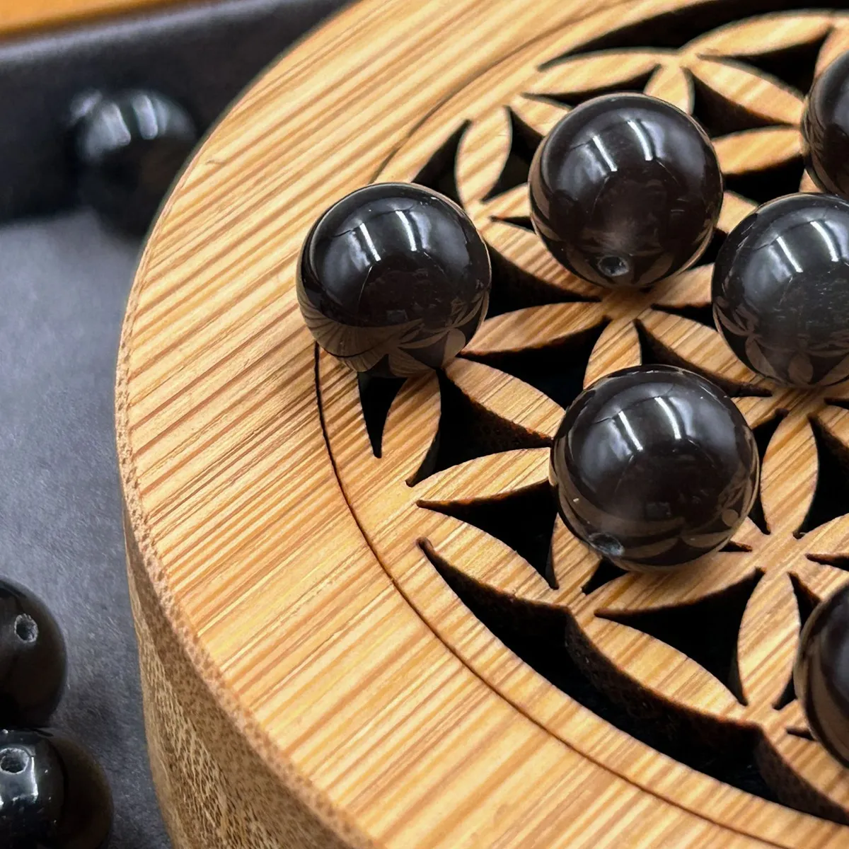 天然冰種黑曜石散珠（7A/3A）