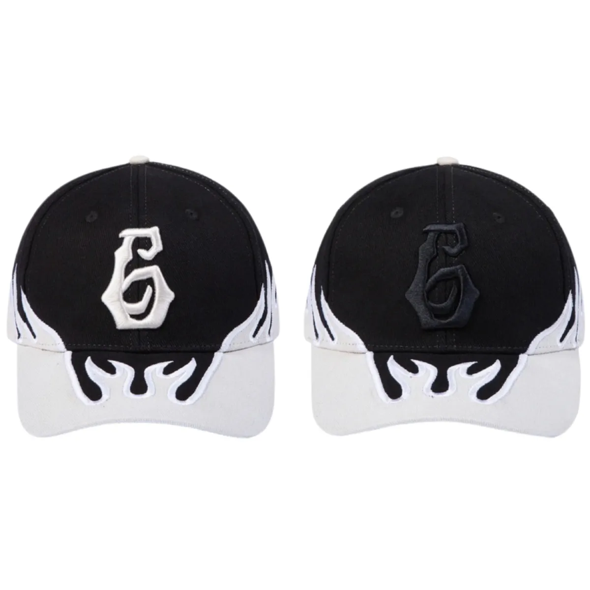 22SS Legendary6 Kanye West侃爺同款 火焰刺繡 鴨舌帽 棒球帽 老帽 帽子