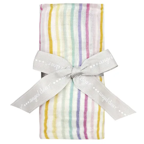 ANGEL DEAR Organic Muslin Swaddle (Rainbow Stripe)