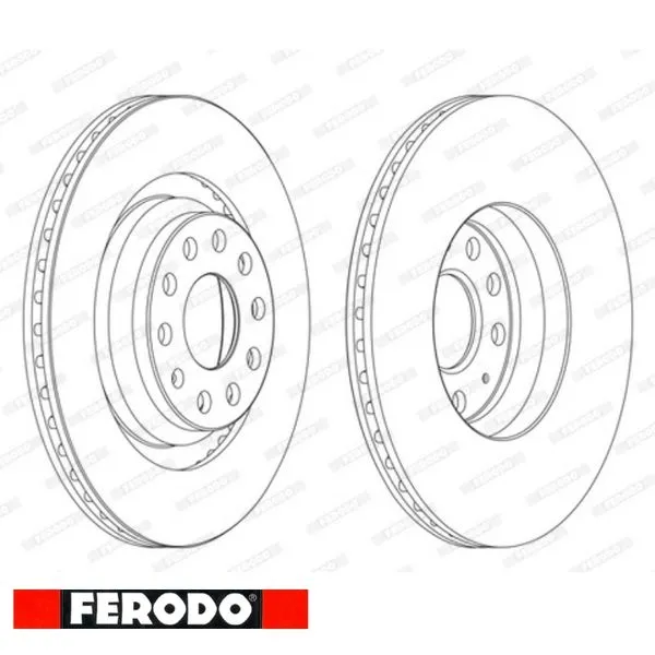 FERODO BRAKE DISCS VOLKSWAGEN GOLF 12B~ (5G1,BE1)/ DDF1503 / 後碟