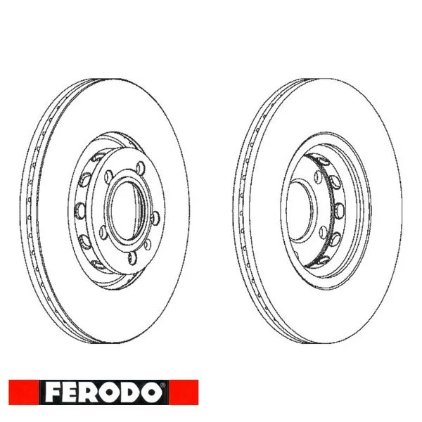 FERODO BRAKE DISCS AUDI A4旅 04B~ (8ED,B7)/ DDF1707 / 前碟