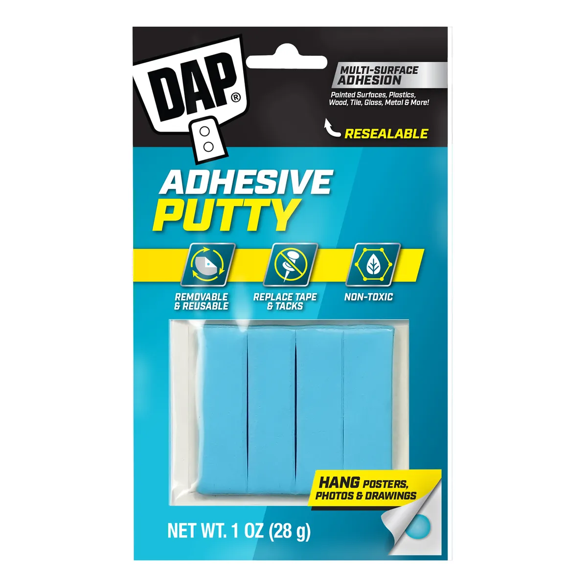 DAP達普 ADHESIVE PUTTY 萬用無痕免釘黏土（乳膠型／無毒害／28g）