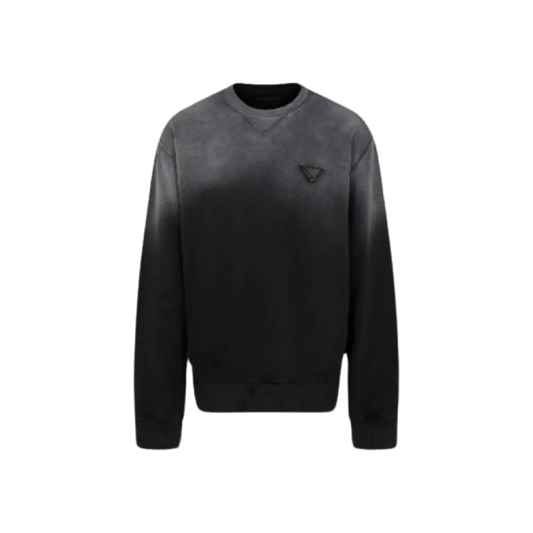 PRA 23FW Ripped-Triangle 三角標 漸變漸層褪色 水洗煙燻 衛衣大學T長袖