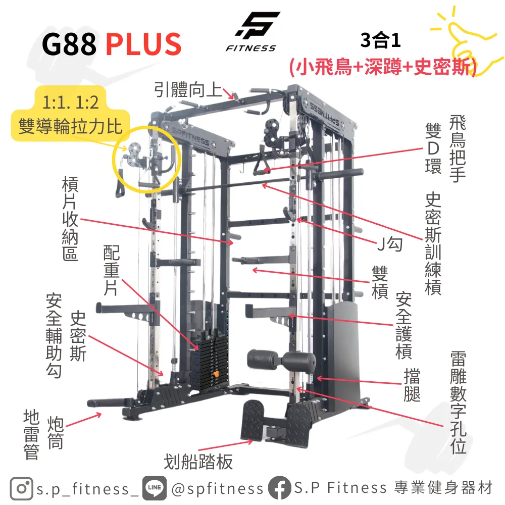 G88 PLUS 加厚版多功能訓練機台