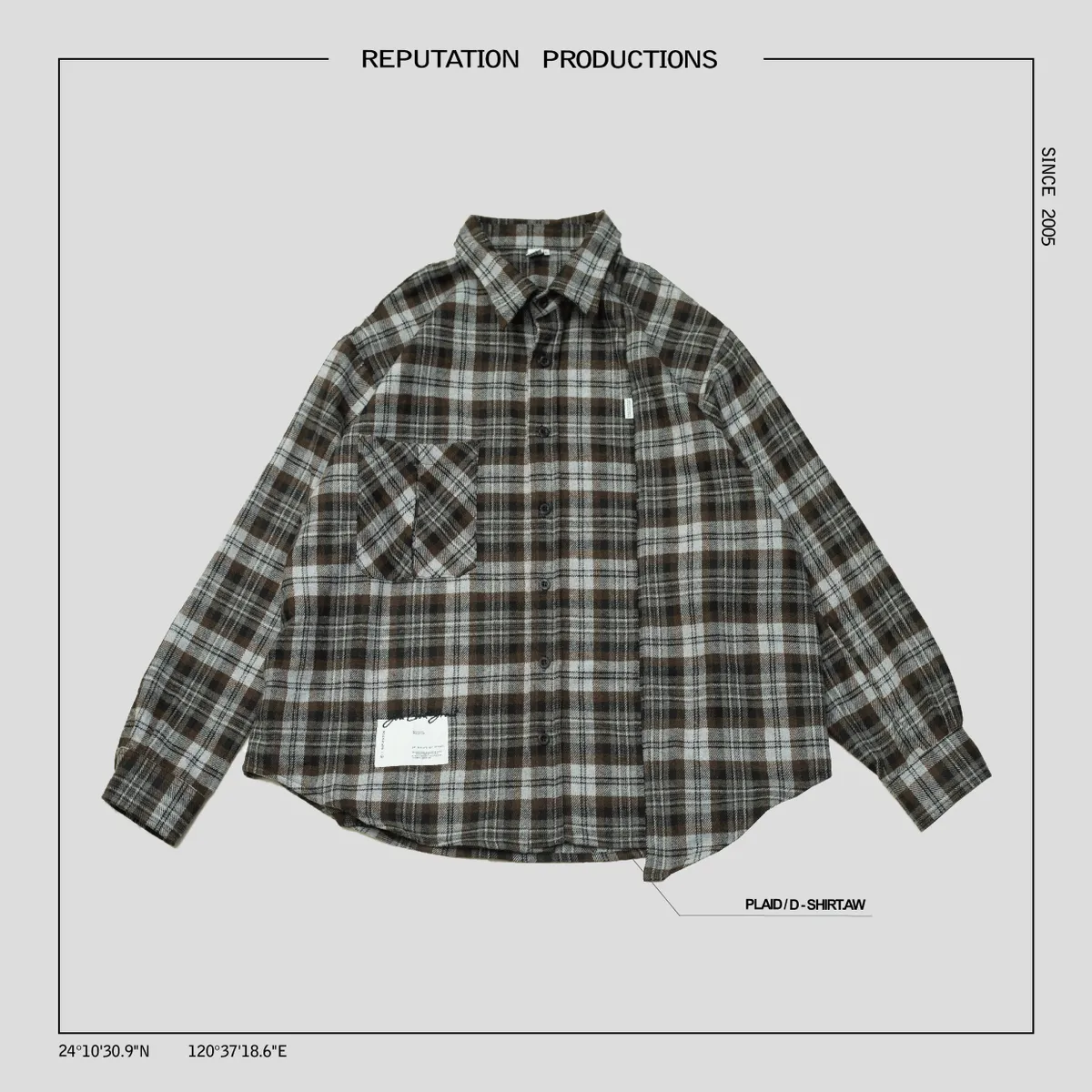 REPUTATION PRODUCTIONS® FLANNEL PLAID / D - SHIRT.FW - 重磅法蘭絨格紋長袖襯衫